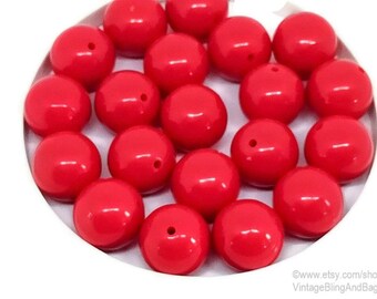 Red Plastic Beads - Etsy