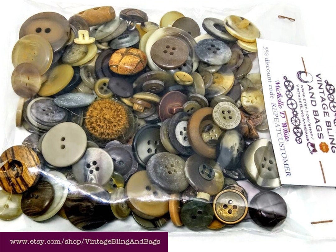 150g Vintage and Modern BROWN Buttons Brown Buttons Beige - Etsy