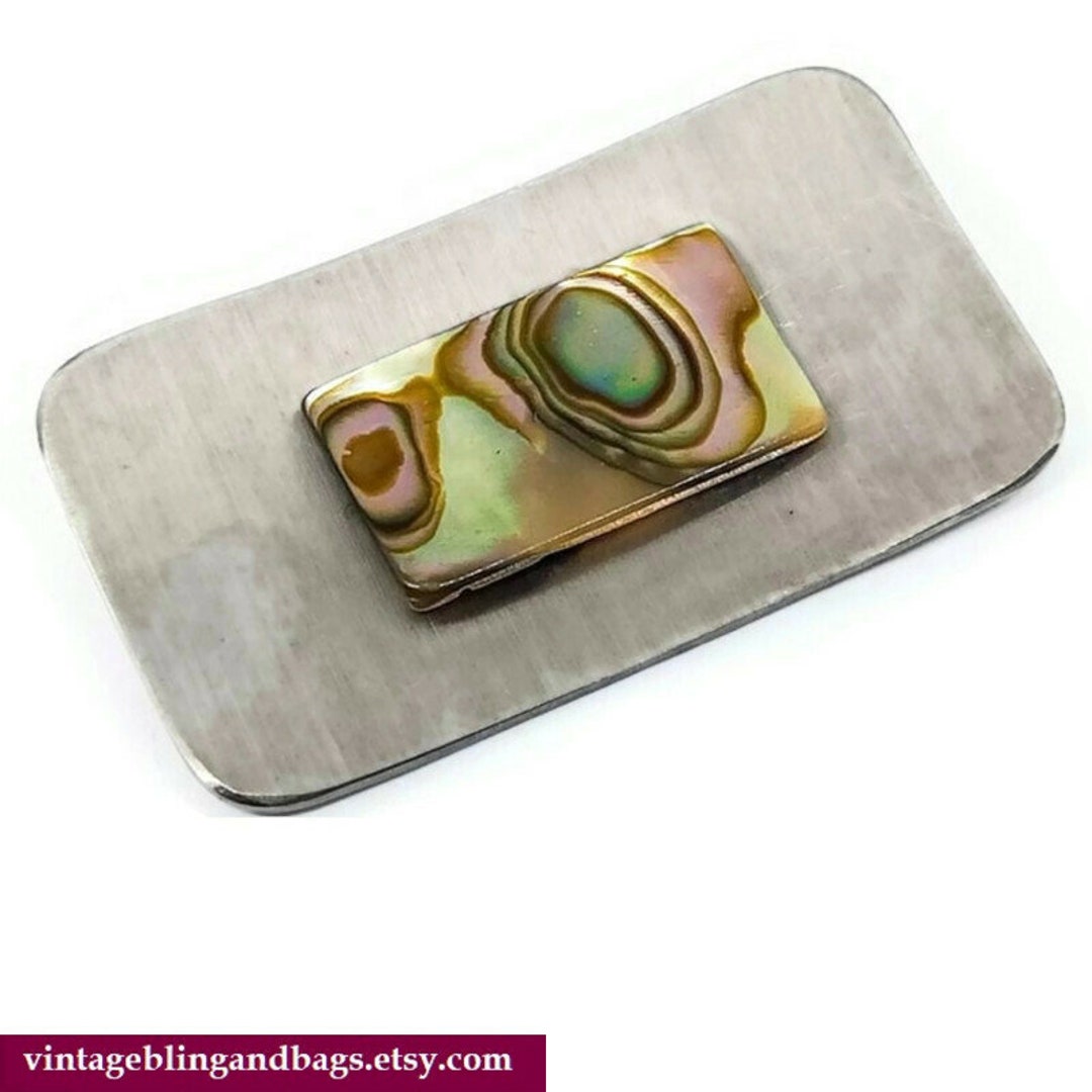 40x24mm 1960s Vintage Midcentury Abalone Brooch, Minimalist Midcentury ...