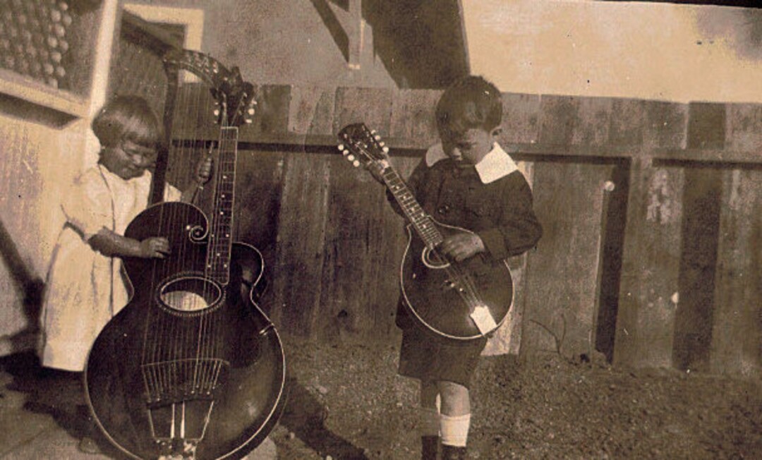Mandolin Harp Guitar Children Turn of the Century Musicians - Etsy