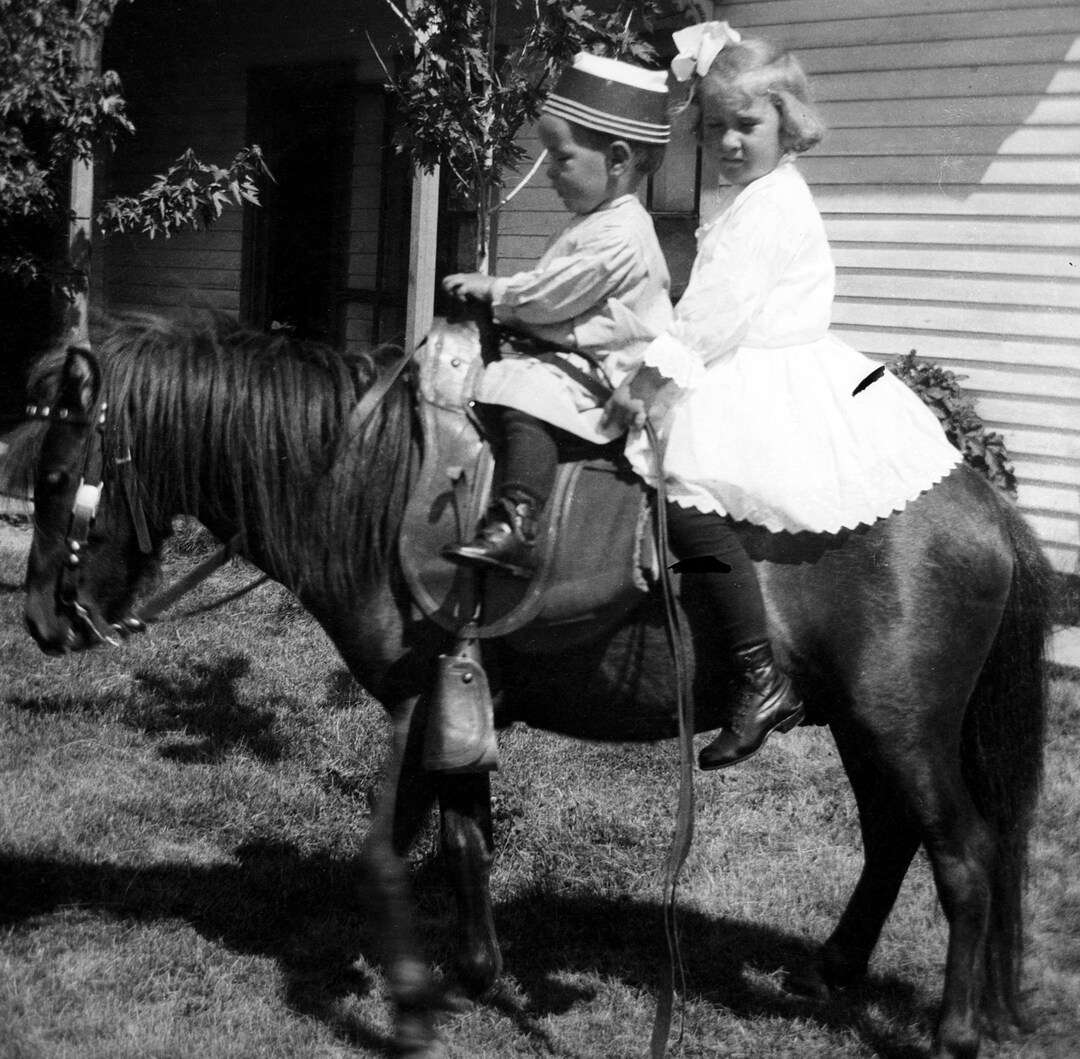 1920's Farm Ranch Life - Boy Girl on a Pony - Etsy