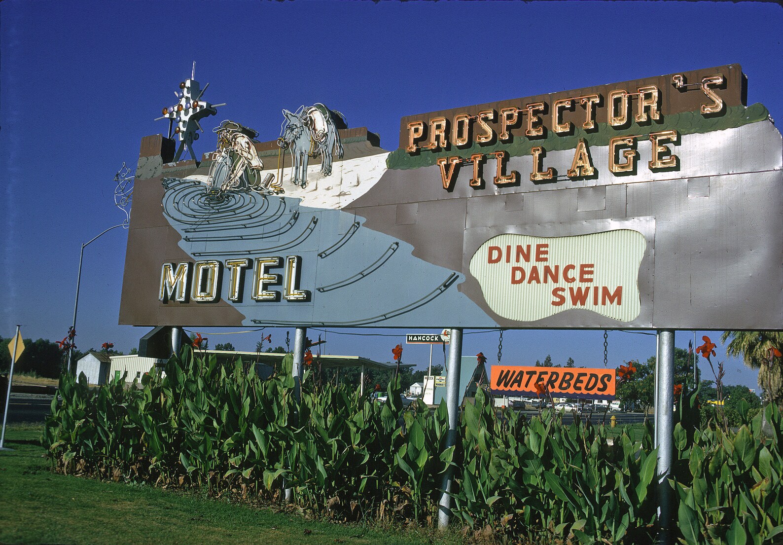 Vintage Prospector's Village Motel Highway Sign - Water Beds - Etsy