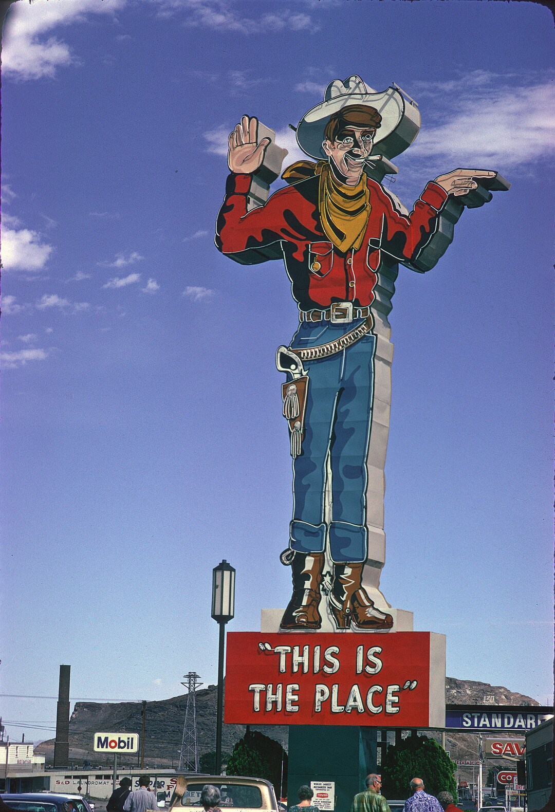 Vintage Waving Cowboy Sign - This is the Place - Etsy