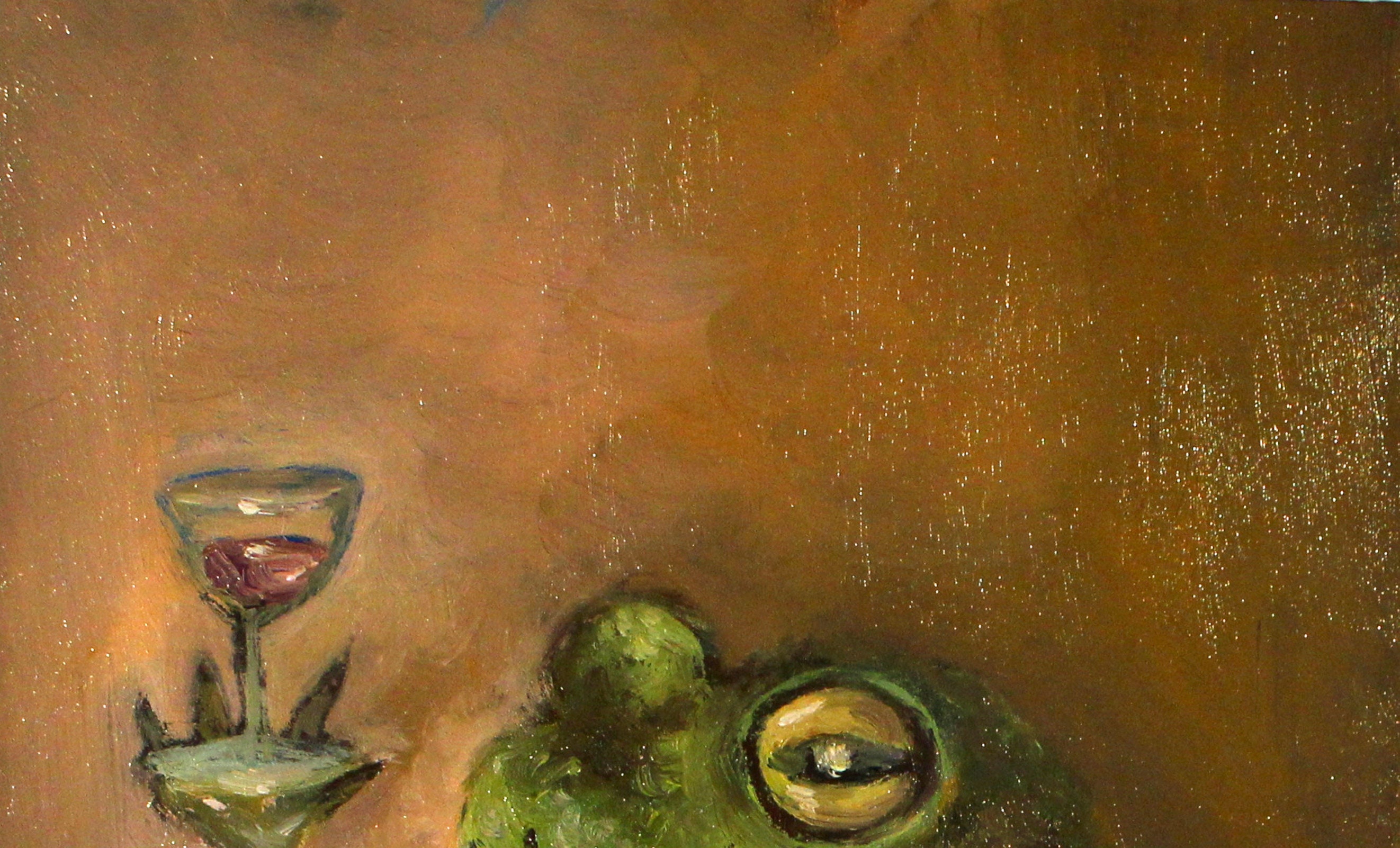 Original Frog Oil Painting, Toad Colorful Classical Painting, Modern ...