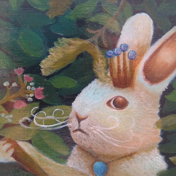 Rabbit Oil Painting - Etsy