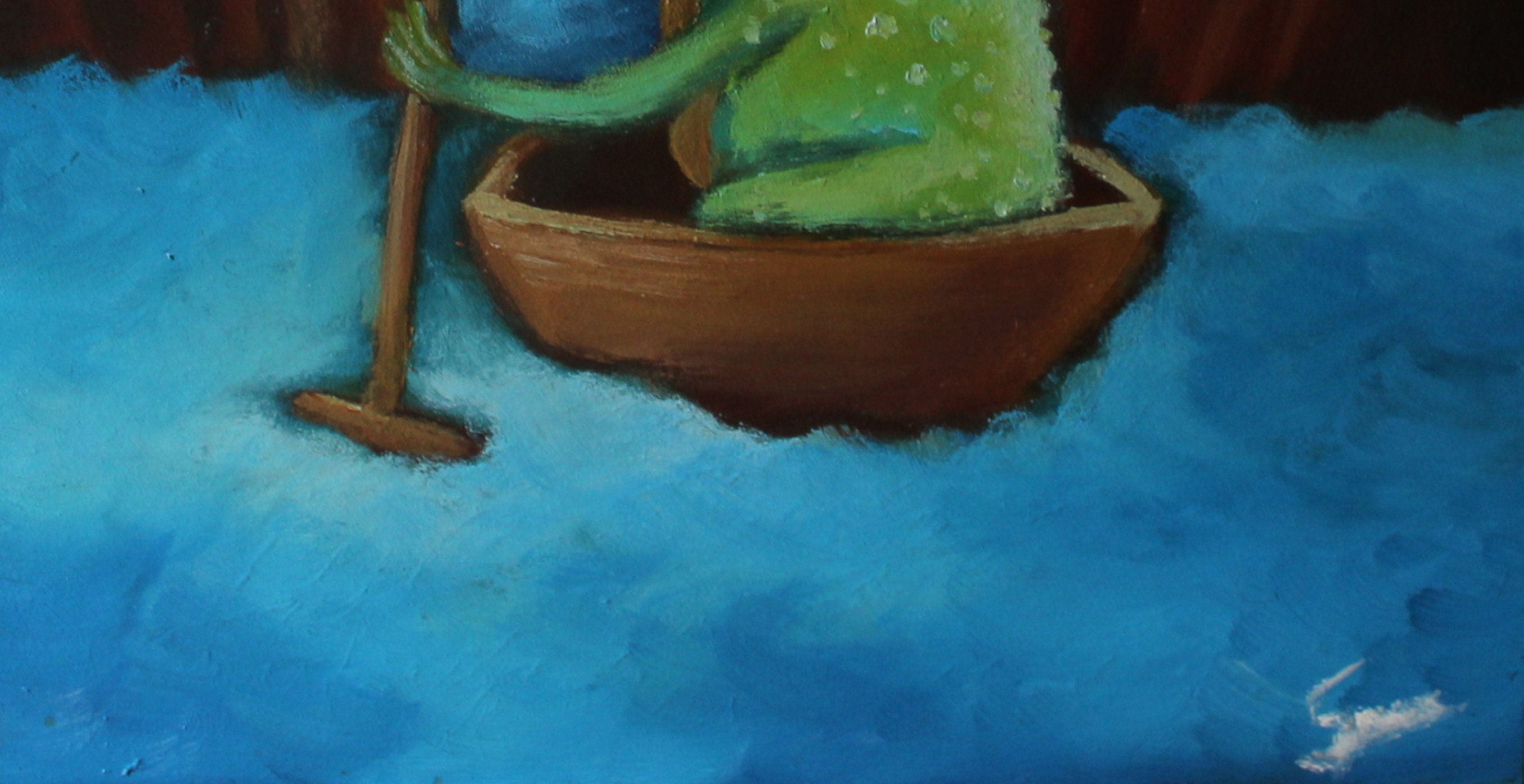 Original Frog Oil Painting, Bright Handmade Toad Painting, Royal ...