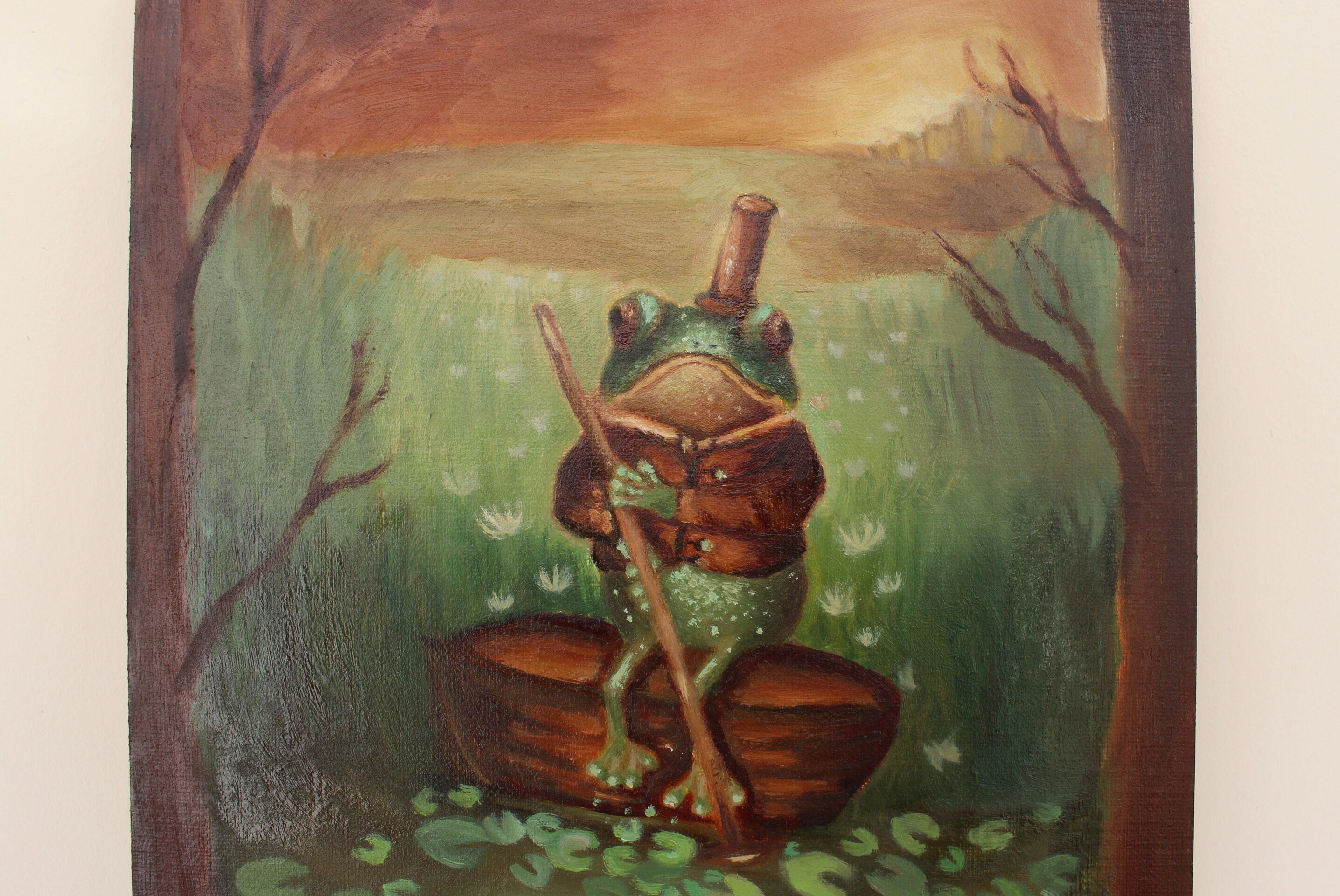 Original Frog Oil Painting, Funny Whimsical Witty Painting, Fantasy ...