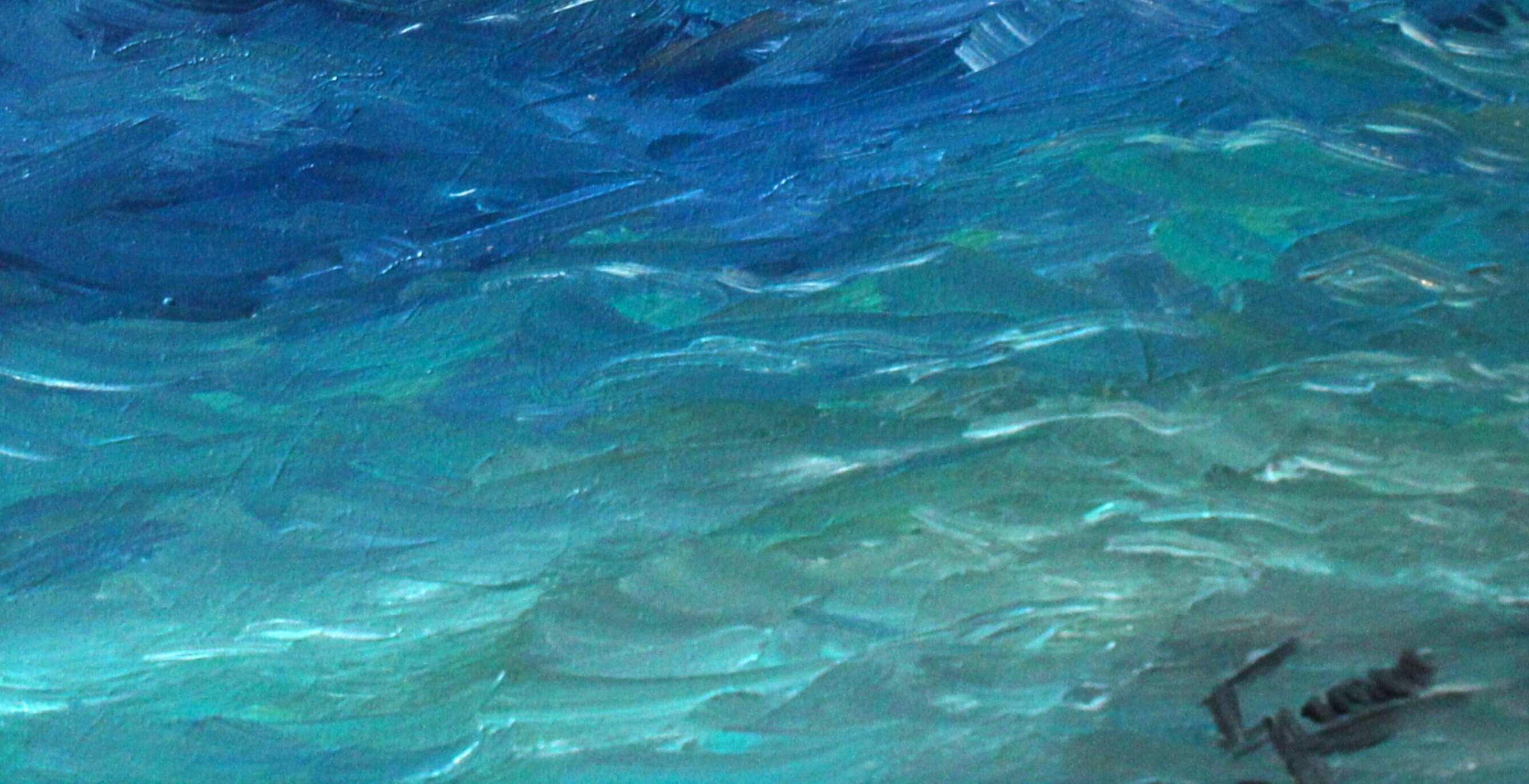 Original Ship Oil Painting, Galleon Blue Sea Painting, Dreamy Peaceful ...