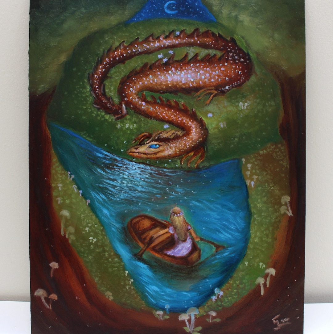 Fantasy Dragon Art | Dragon Oil Painting | Art on Panel | Fantasy ...