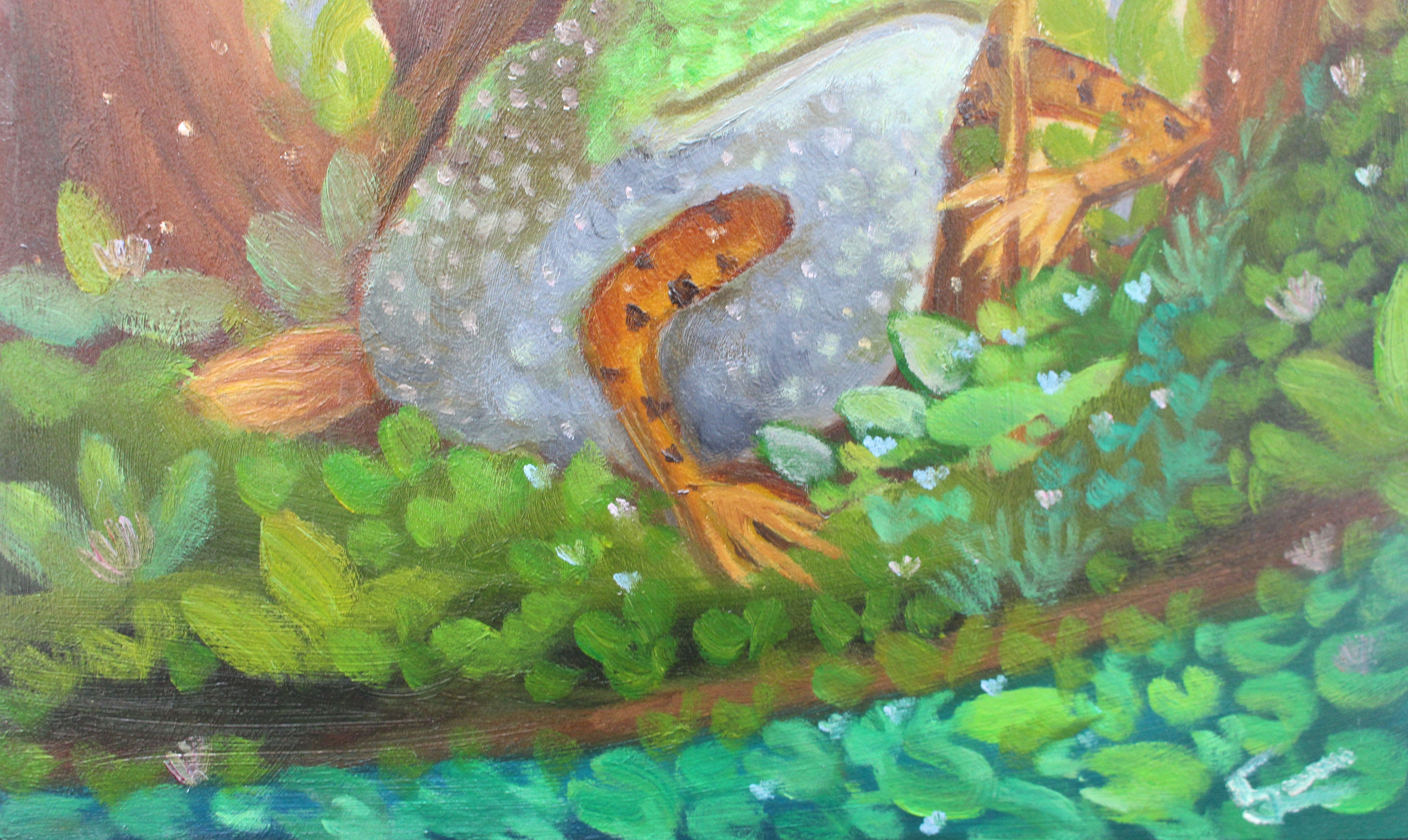 Original Frog Oil Painting, Fantasy Toad Animal Painting, Flowers ...