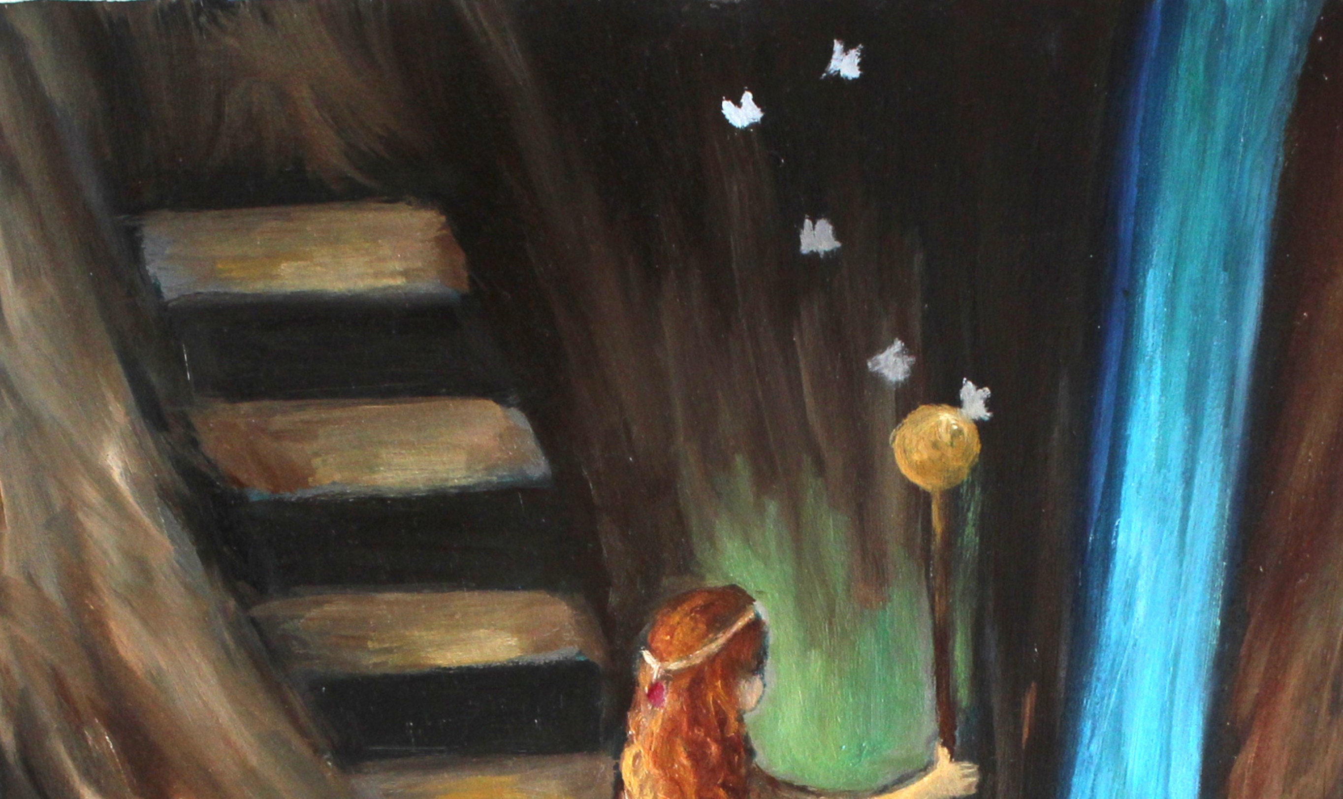 Original Elf Oil Painting, Elvish Fantasy Mythical Painting, Cave ...