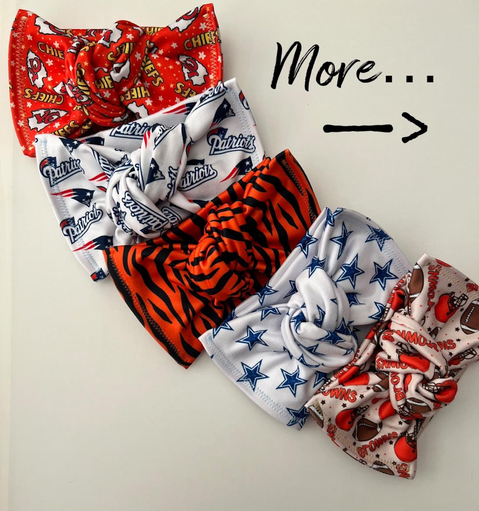 Football Head Wraps, Baby Turban, Bow, Hand-tied Bows, Handmade ...