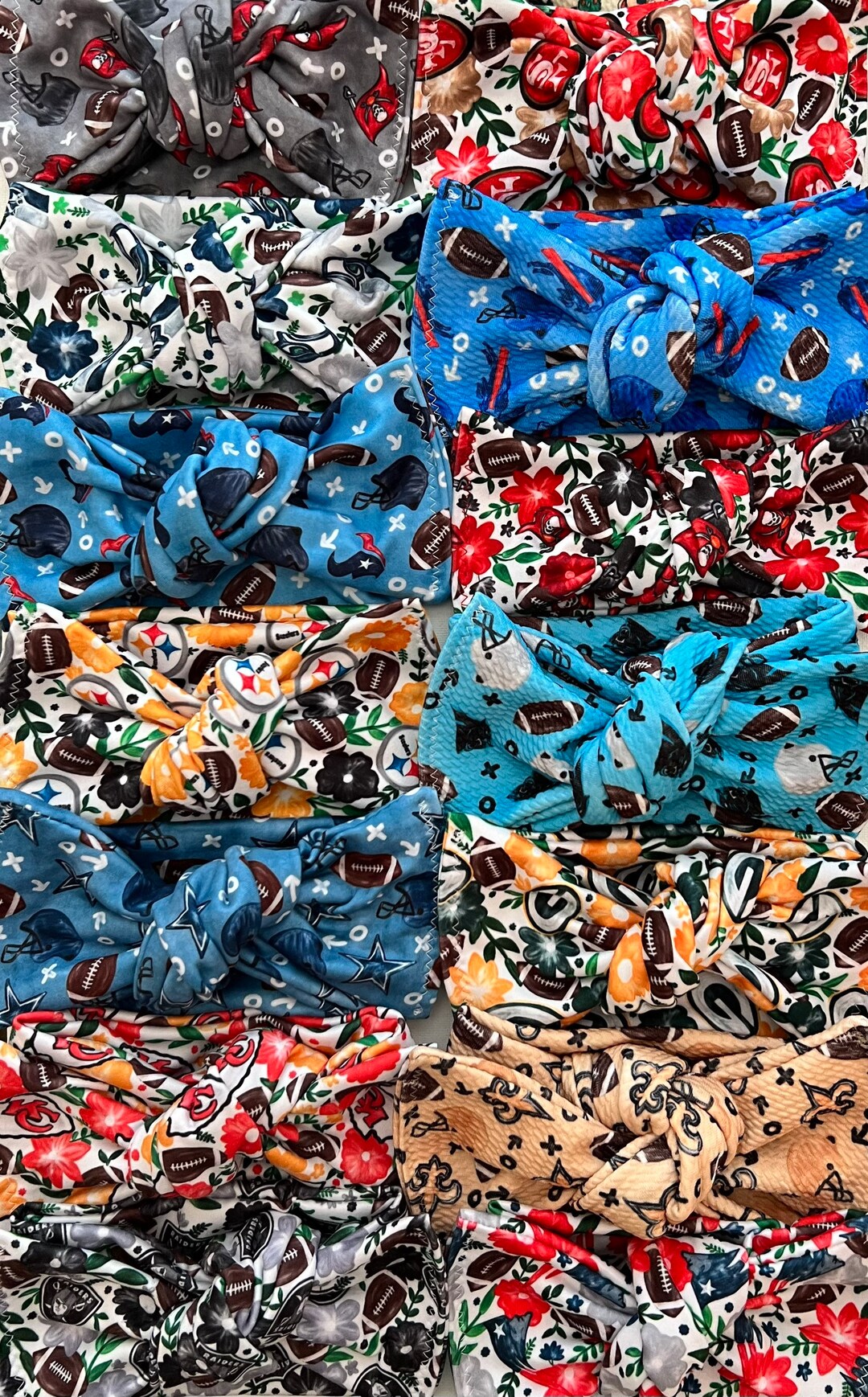 Football Head Wraps Baby Turban Bow Hand-tied Chunky Bows - Etsy