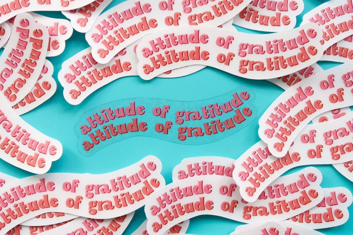 Gratitude Sticker / CLEAR Vinyl Sticker / Die Cut Sticker / | Etsy