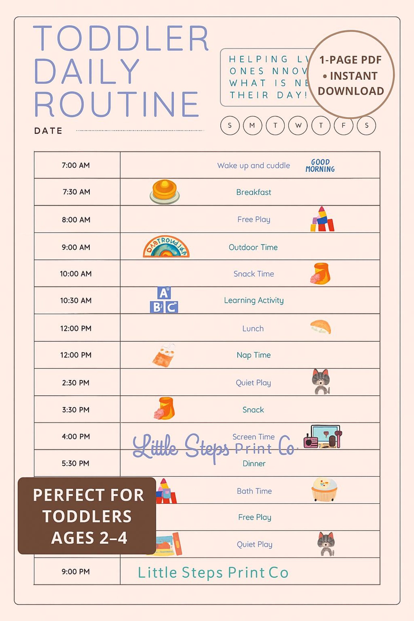 My Little Day- Toddler Daily Routine Chart - Etsy