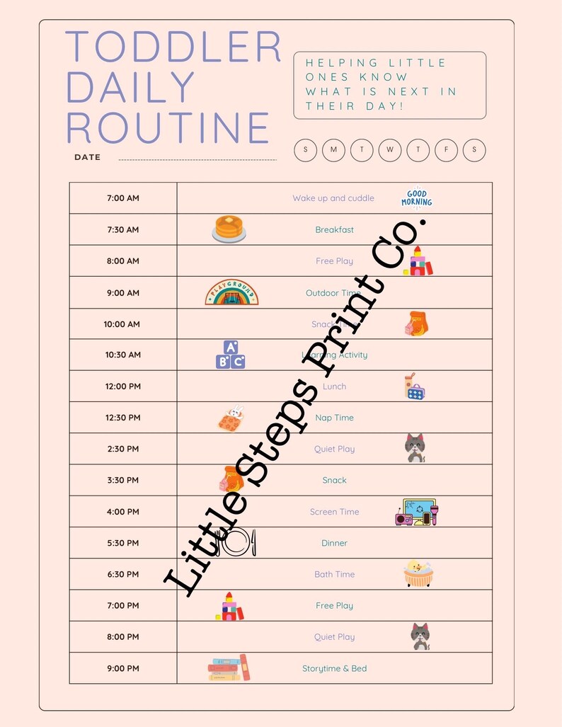 My Little Day- Toddler Daily Routine Chart - Etsy