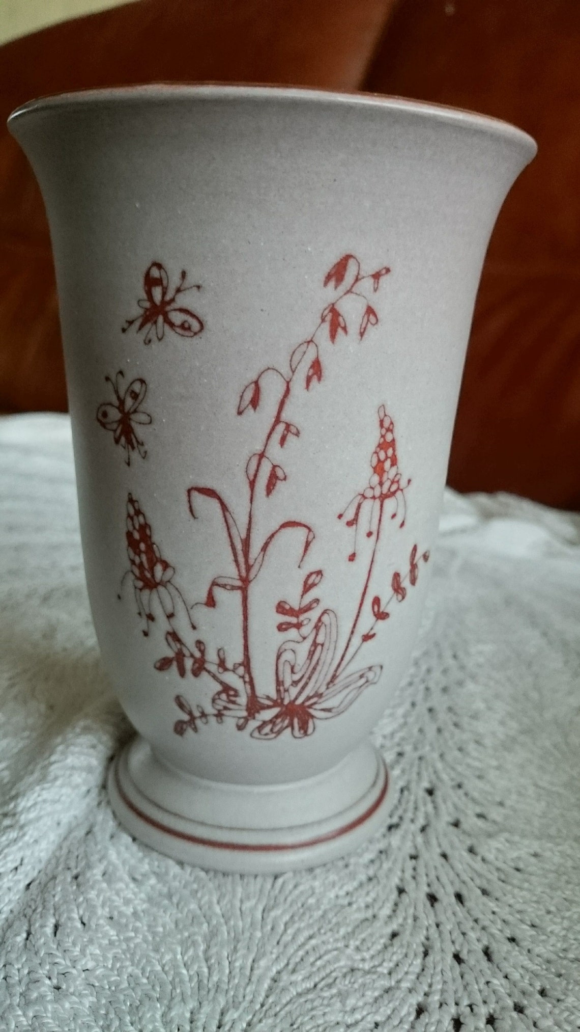 Luzern Handgemalt Swiss Pottery, Flowers, Sgraffito, White, - Etsy