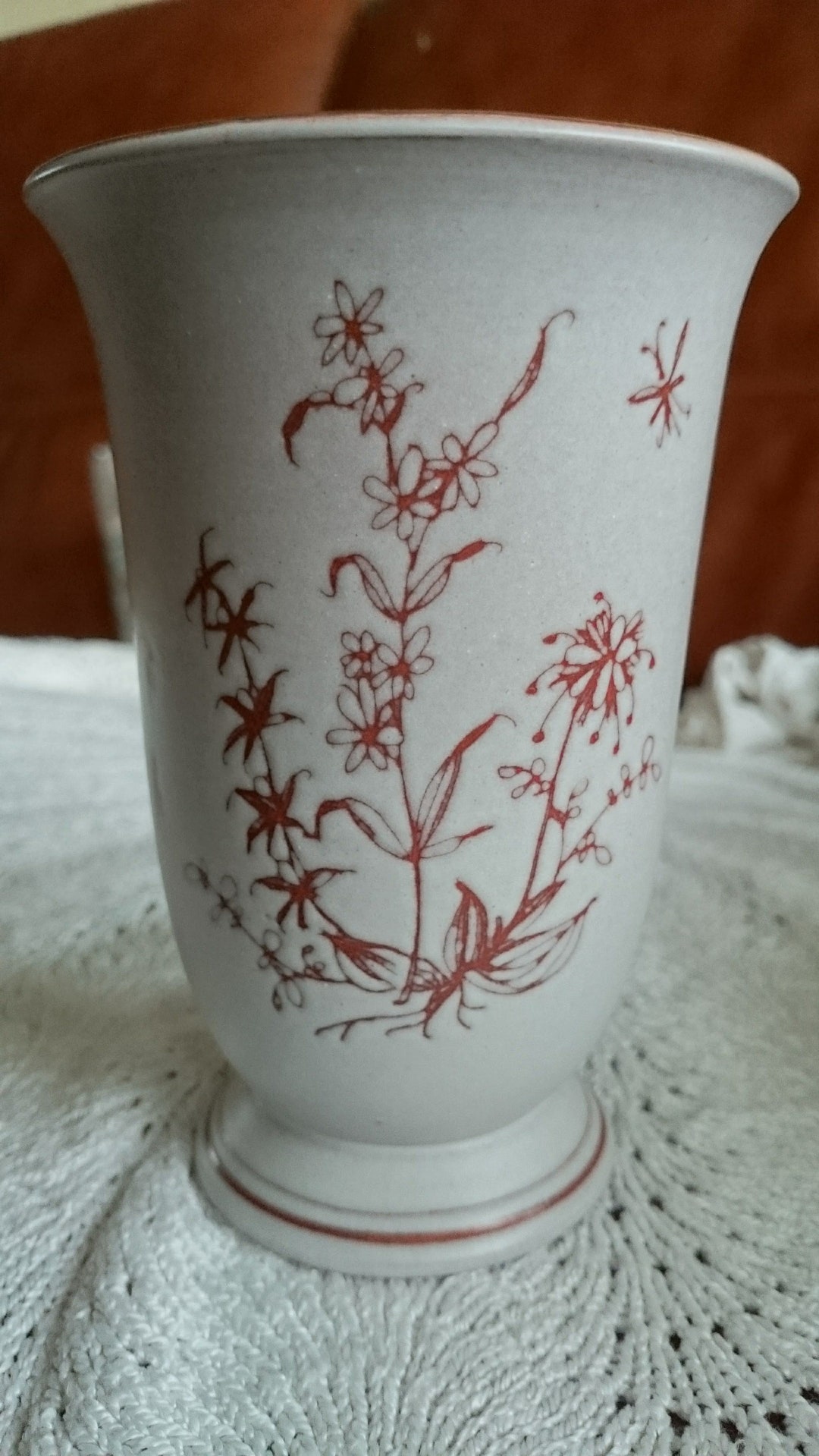 Luzern Handgemalt Swiss Pottery, Flowers, Sgraffito, White, - Etsy