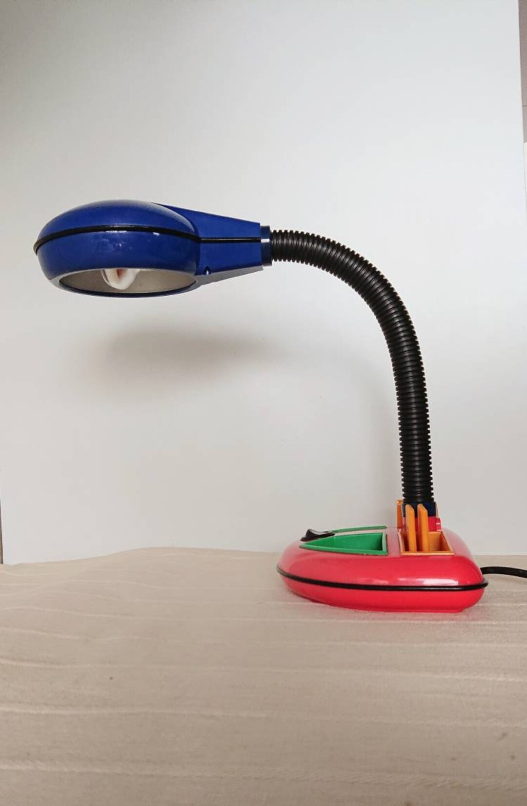 Desk Lamp - Organizer by Tanaka Corp, 1980s, Colorful Desk Lamp, Blue ...