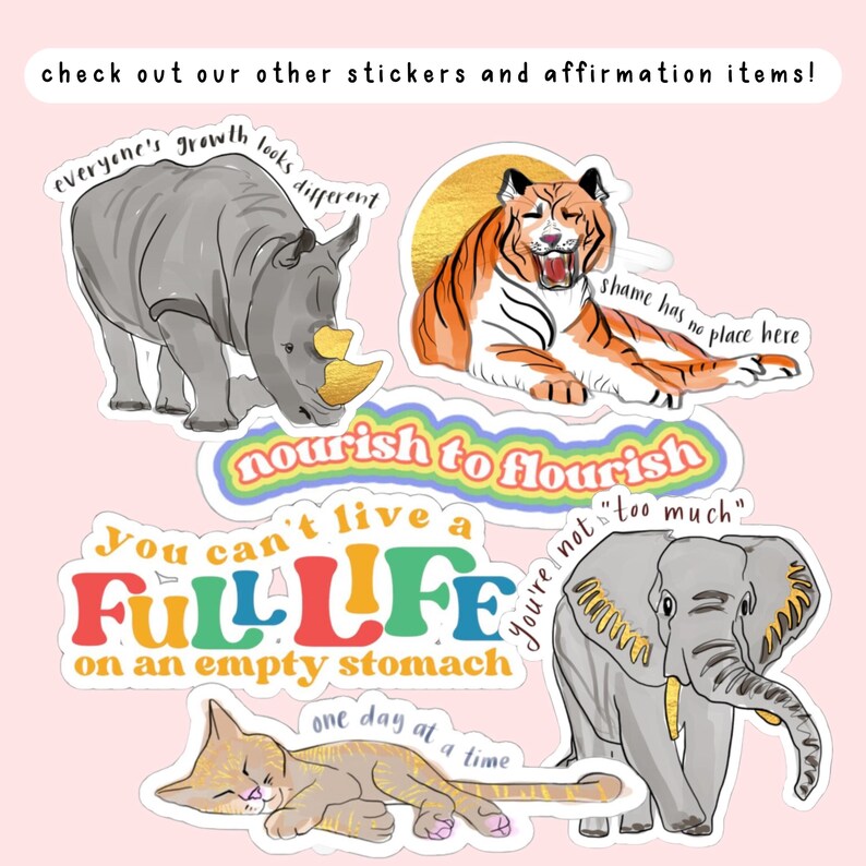 Nourish to Flourish Encouraging Sticker Perfect Self Love and Self Care ...