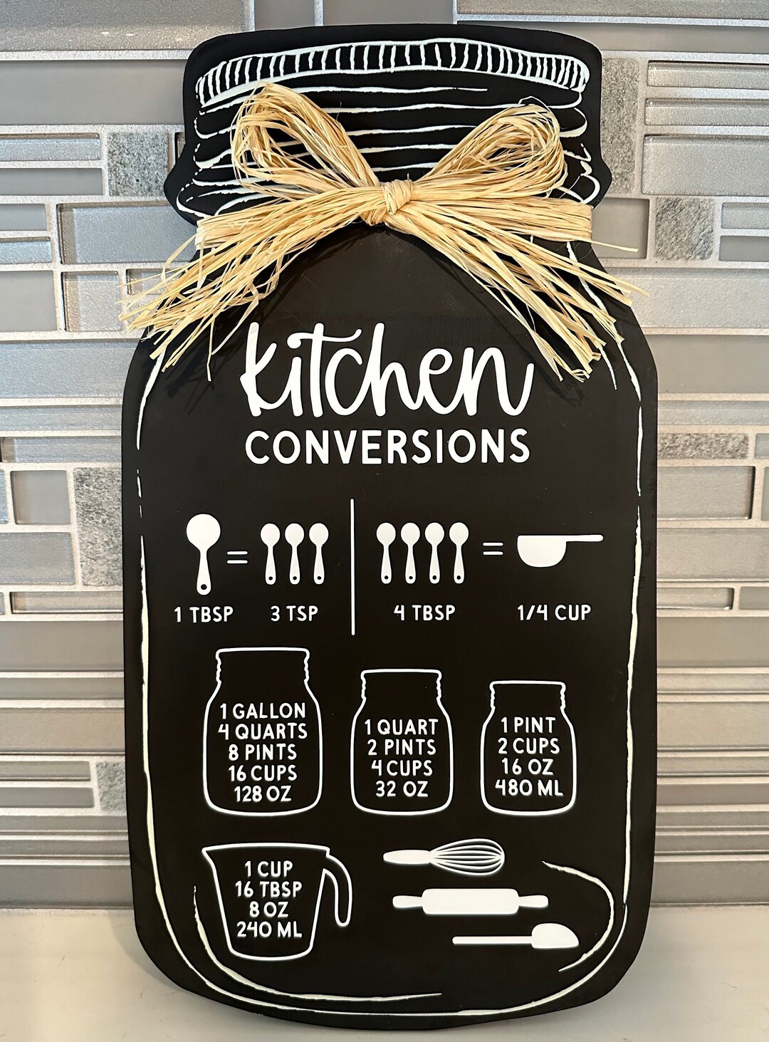 Kitchen Conversions Mason Jar Sign (large) - Etsy