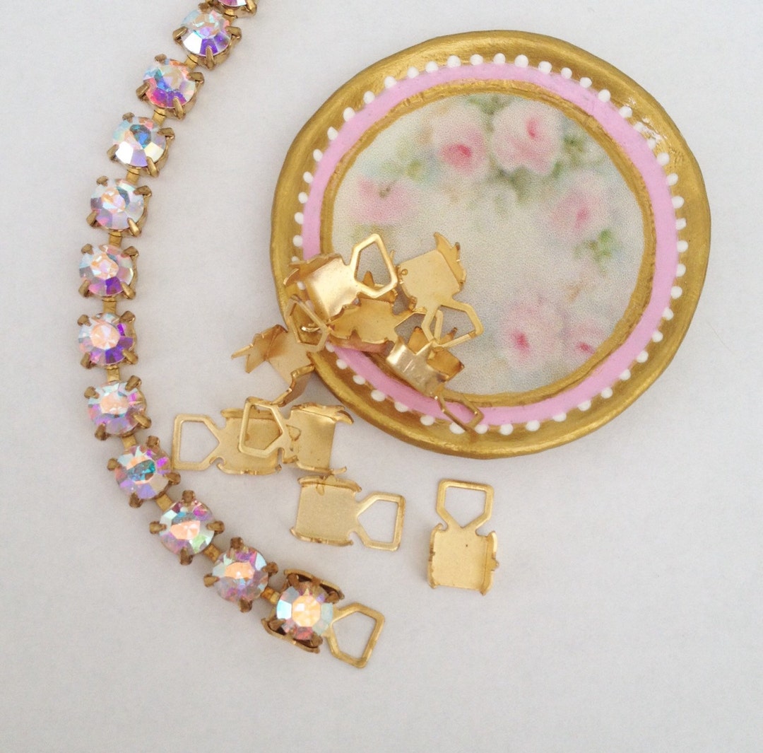 6.32mm Brass End Cap Rings for Crystal Rhinestone Chain 20 Pieces #b22 ...