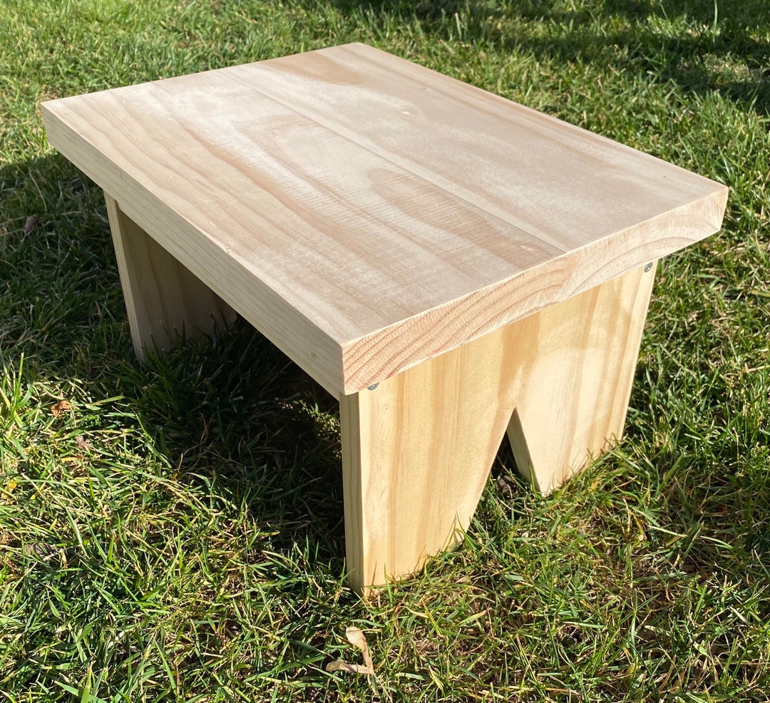 Pine Step Stool Unpainted-adult Sized - Etsy