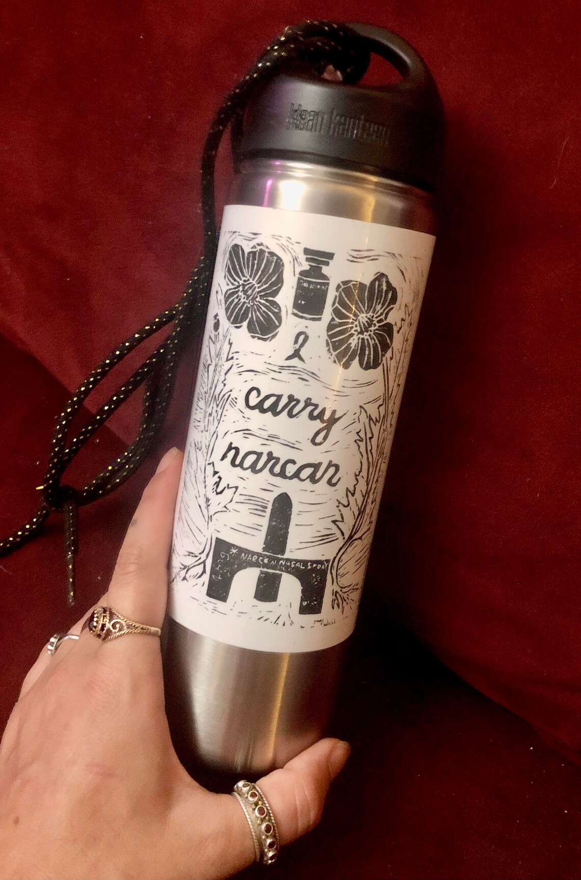 I Carry Narcan Linocut Sticker Naloxone Harm Reduction Overdose ...