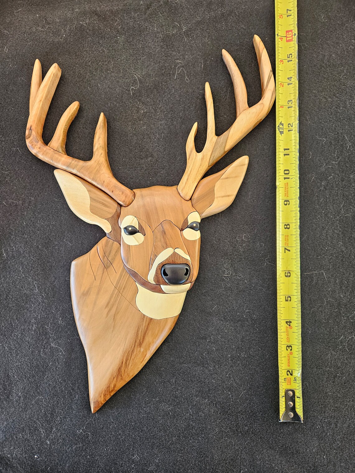 White Tale Deer. Intarsia Wooden Wall Hanging. - Etsy