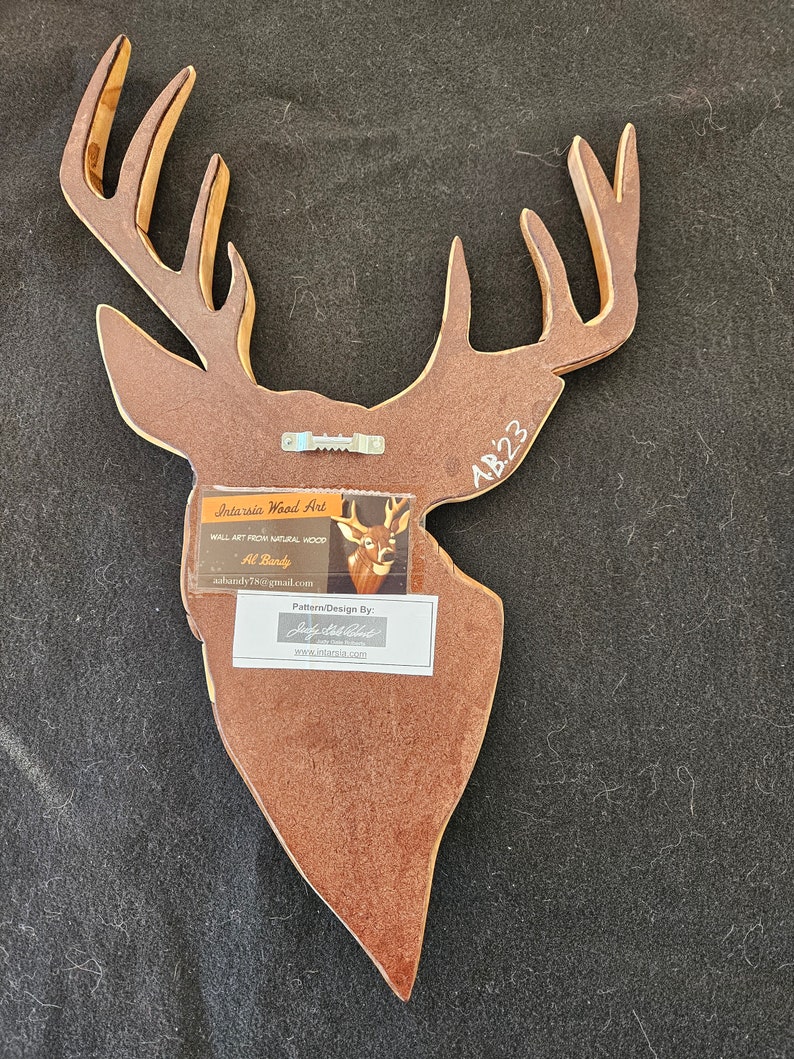 White Tale Deer. Intarsia Wooden Wall Hanging. - Etsy