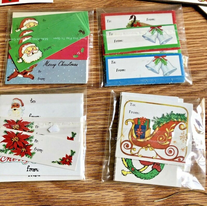 Vintage Christmas Gift Tags Unused 1970s 1990s in Box - Etsy