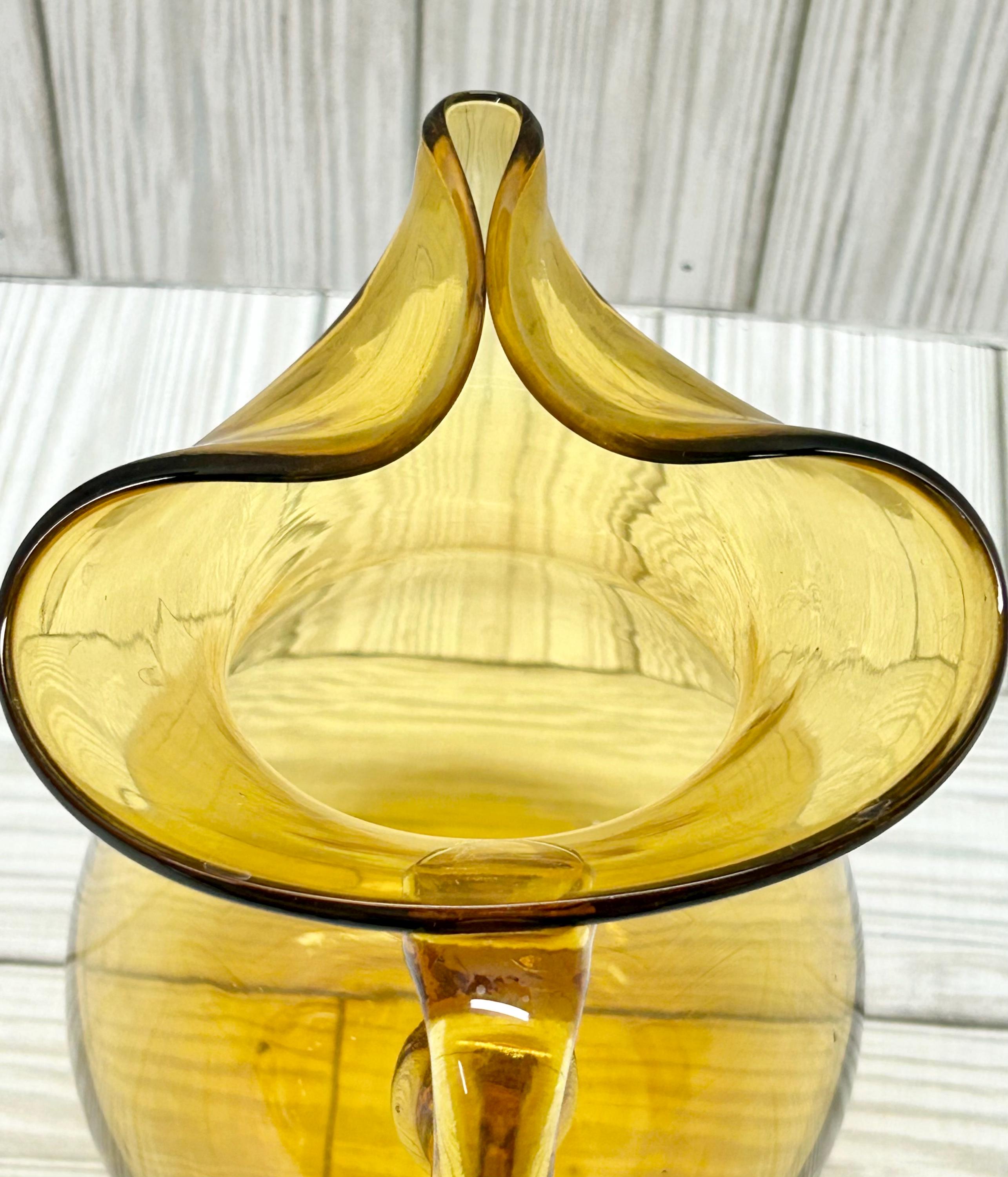 Vintage Jamestown Amber Glass Pitcher Medium Hand Blown 7 - Etsy