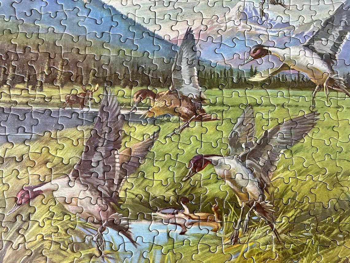 Vintage 1957 Tuco Jigsaw Picture Puzzle Ducks in Flight 300 Piece ...
