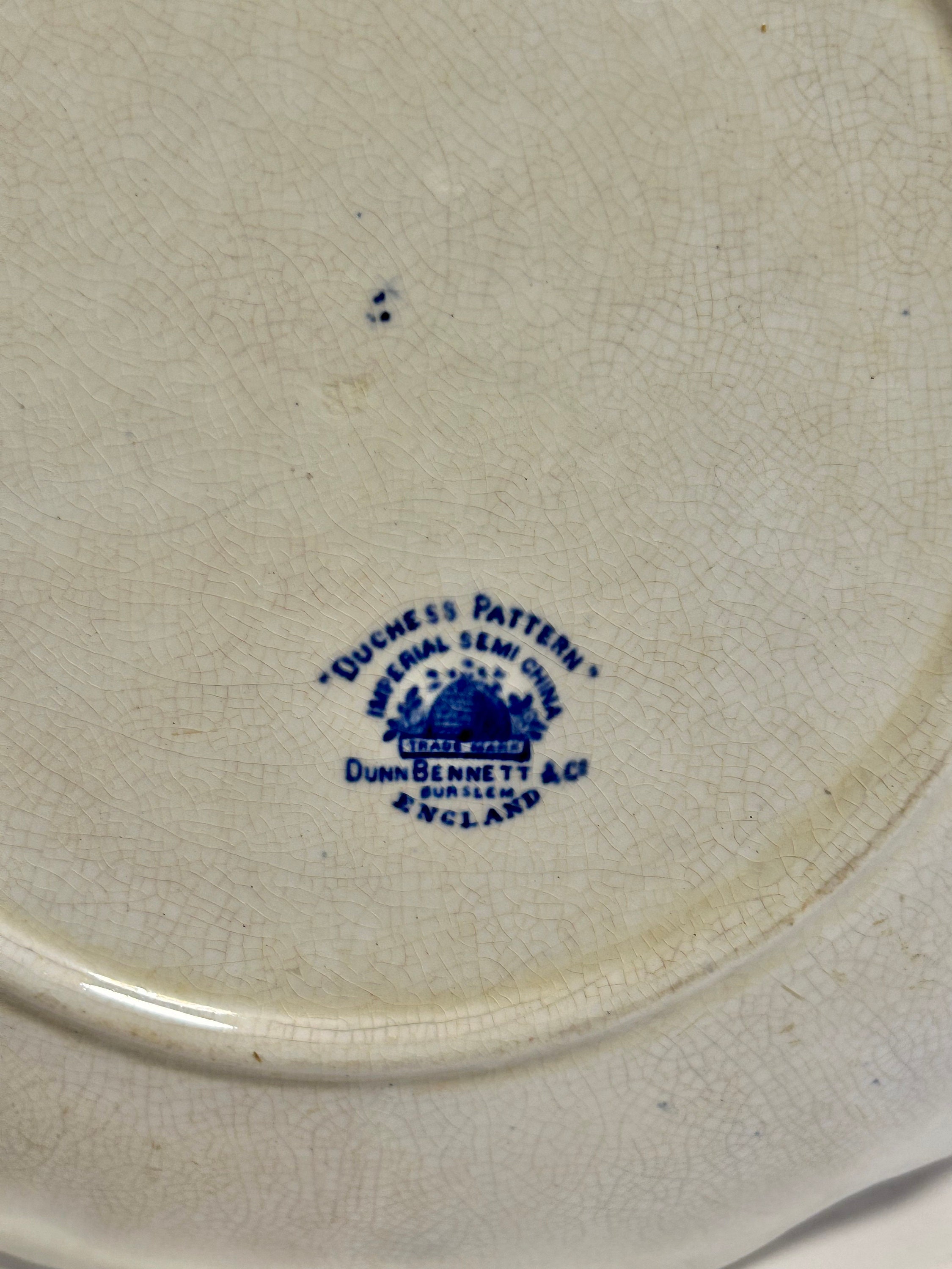 Dunn Bennett Imperial Duchess Pattern Serving Dish England Blue Gold ...