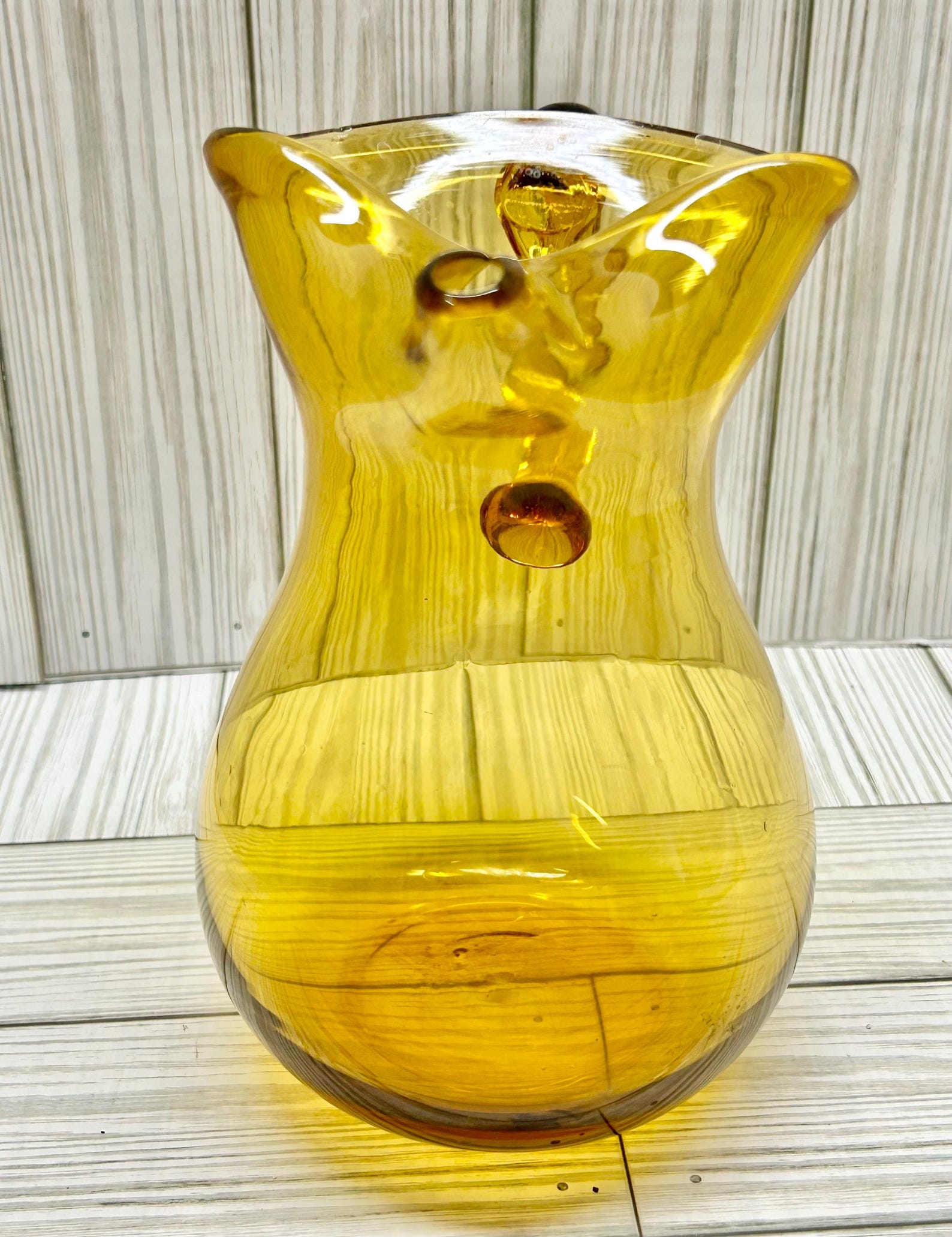 Vintage Jamestown Amber Glass Pitcher Medium Hand Blown 7" - Etsy