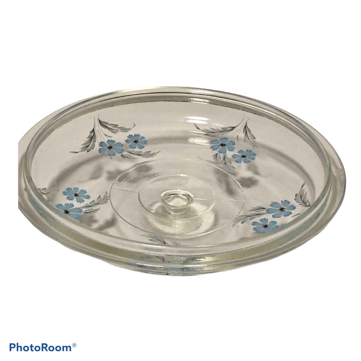 Vintage Pyrex Replacement Lid 470 Blue Flower Design on Clear - Etsy