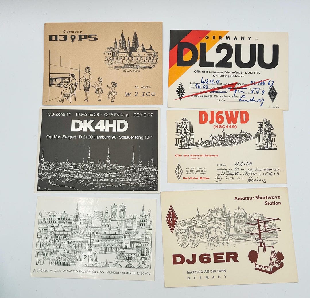 Vintage German Ham Radio QSL Cards, 1960s-70s, Lot of 6 - Etsy