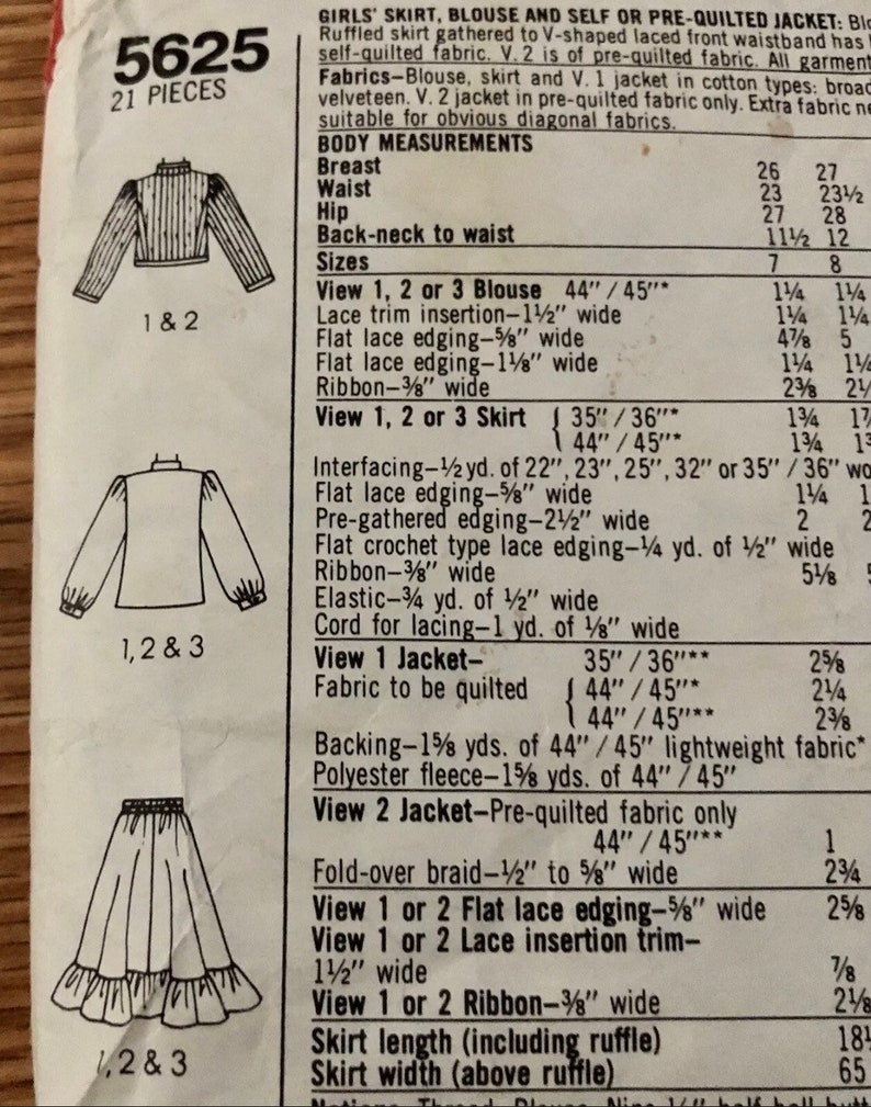 Vintage 1980s Gunne Sax Skirt Blouse Jacket Pattern 5625 Girls - Etsy