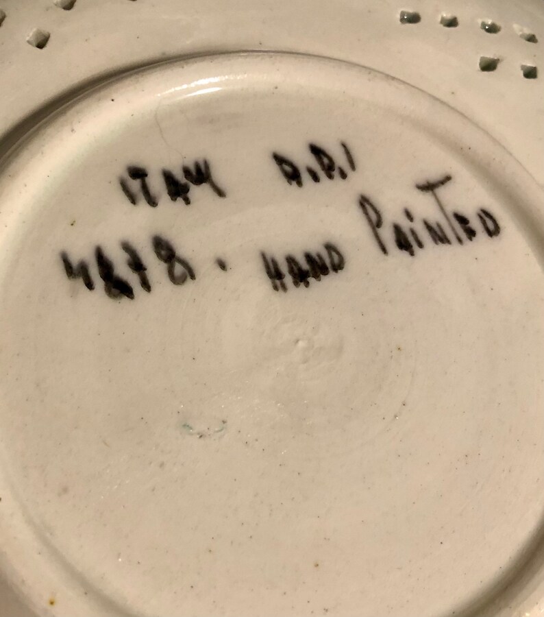 Vintage Hand Painted Italian Wall Plate Dishes Numbered Floral Set of 5 ...