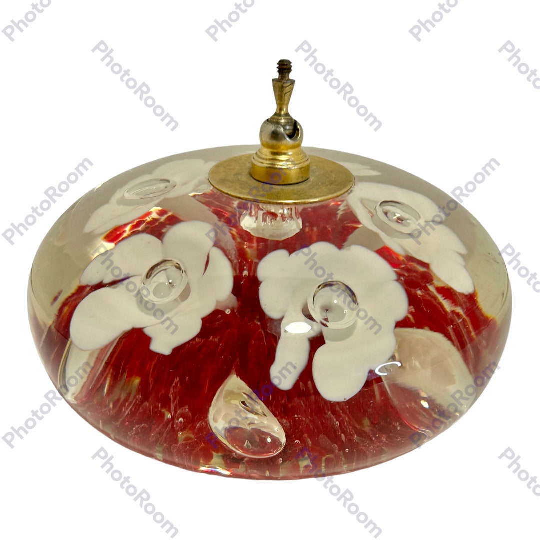 Vintage Maude and Bob St Clair Paperweight Floral Pen Holder Art Glass ...
