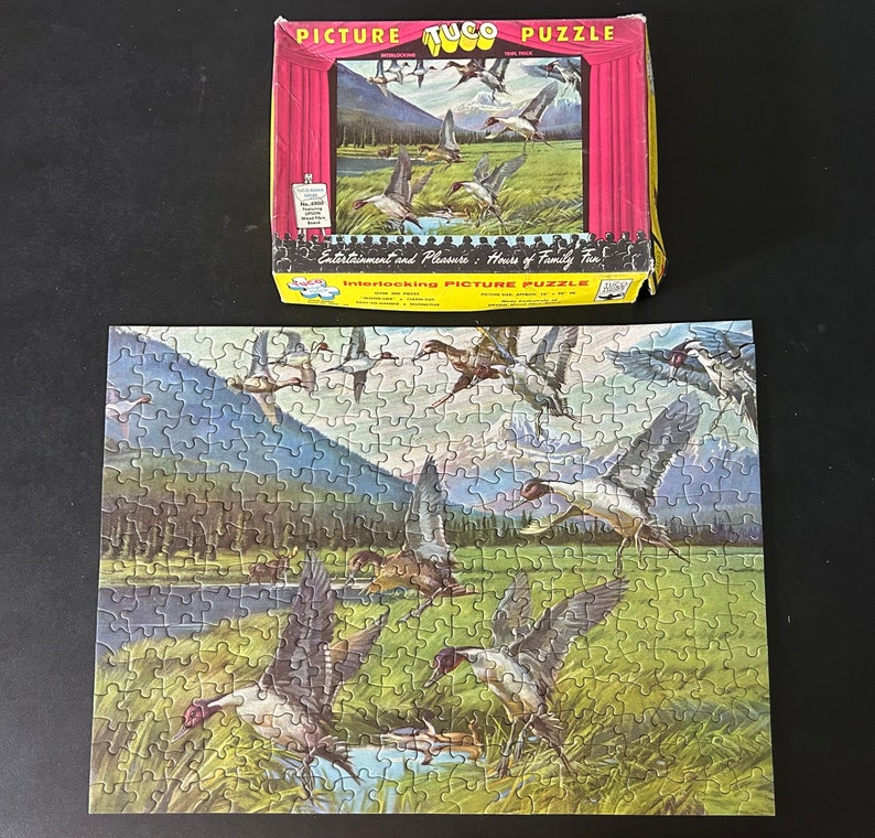 Vintage 1957 Tuco Jigsaw Picture Puzzle Ducks in Flight 300 Piece ...