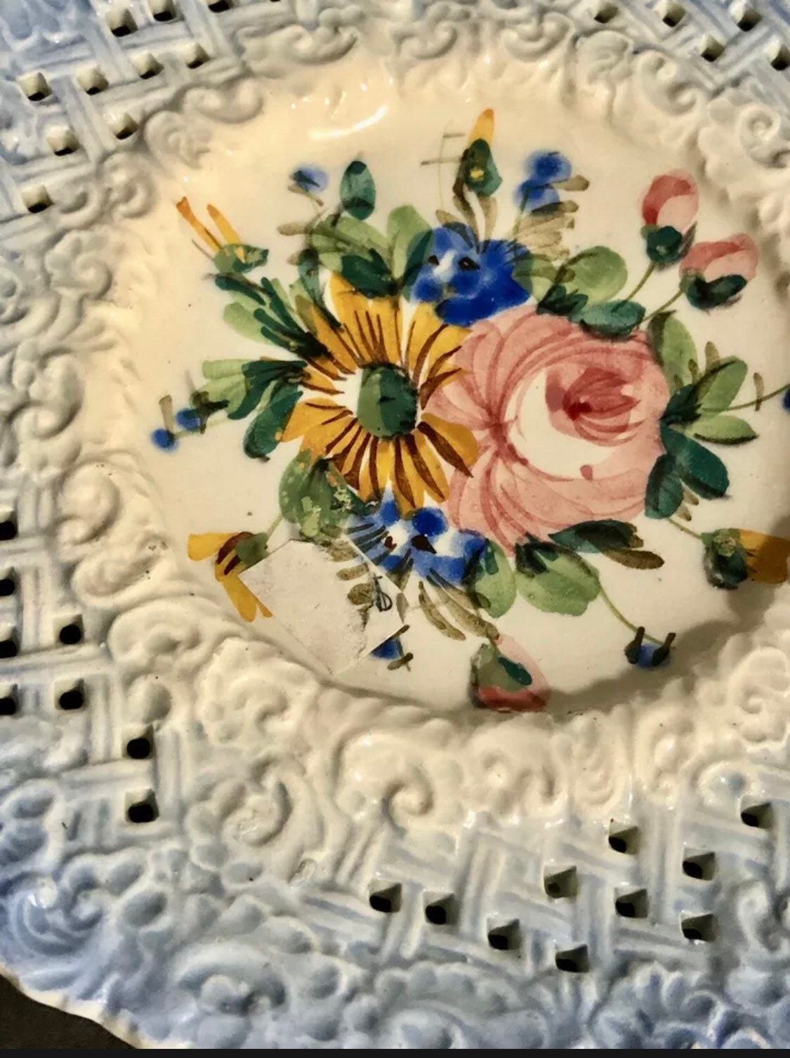 Vintage Hand Painted Italian Wall Plate Dishes Numbered Floral Set of 5 ...