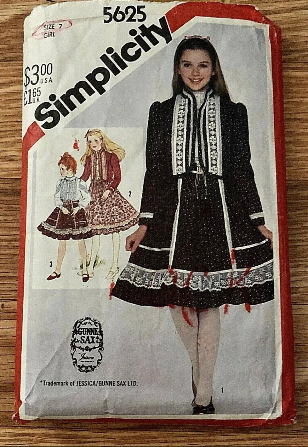 Vintage 1980s Gunne Sax Skirt Blouse Jacket Pattern 5625 Girls - Etsy