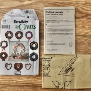 Vintage Simplicity Crafts Wreath Sewing Pattern 9311 Uncut - Etsy