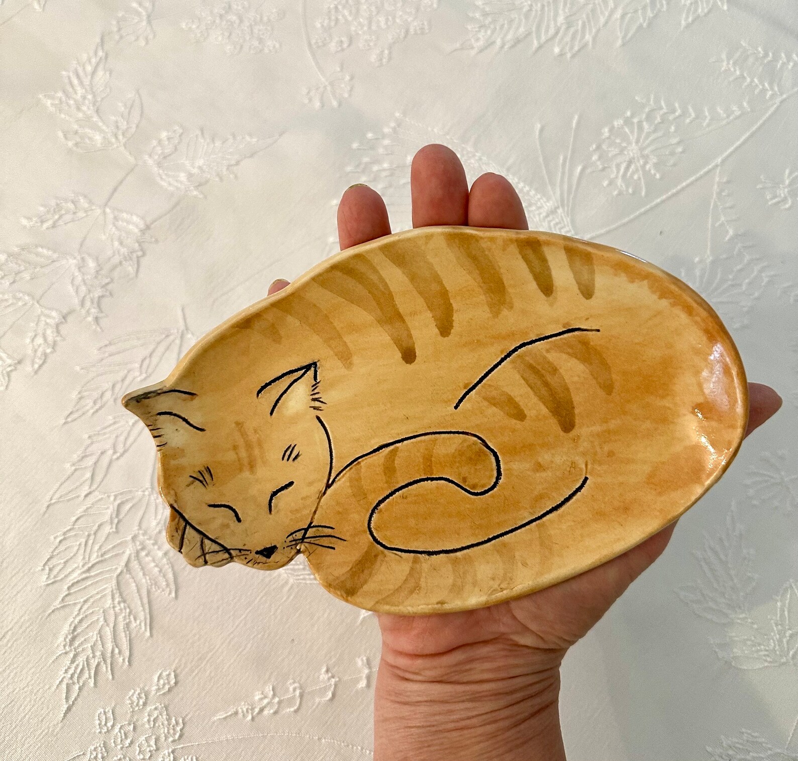 Sleeping Cat Plate - Etsy