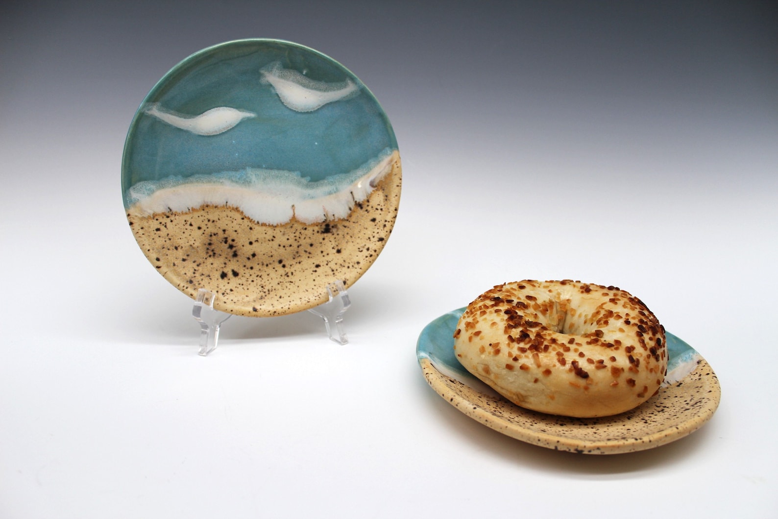 Ocean Waves Plate, Sand and Sea Ceramic Dish, Beach Decor, Nautical ...
