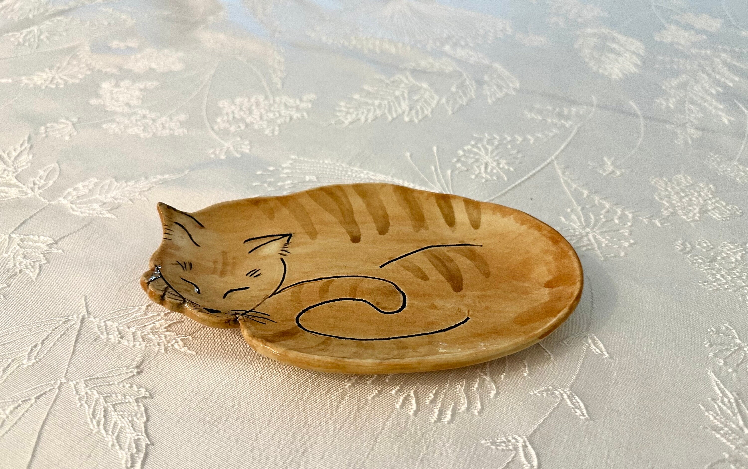Sleeping Cat Plate - Etsy