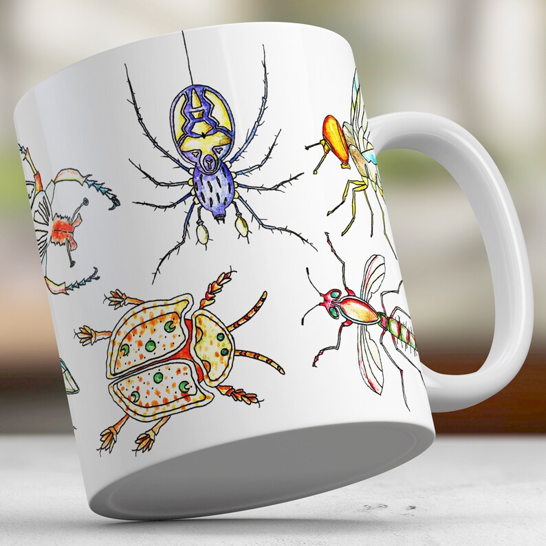 Bugs Coffee Mug Insects Tea Cup Spider Ceramic Coworker | Etsy