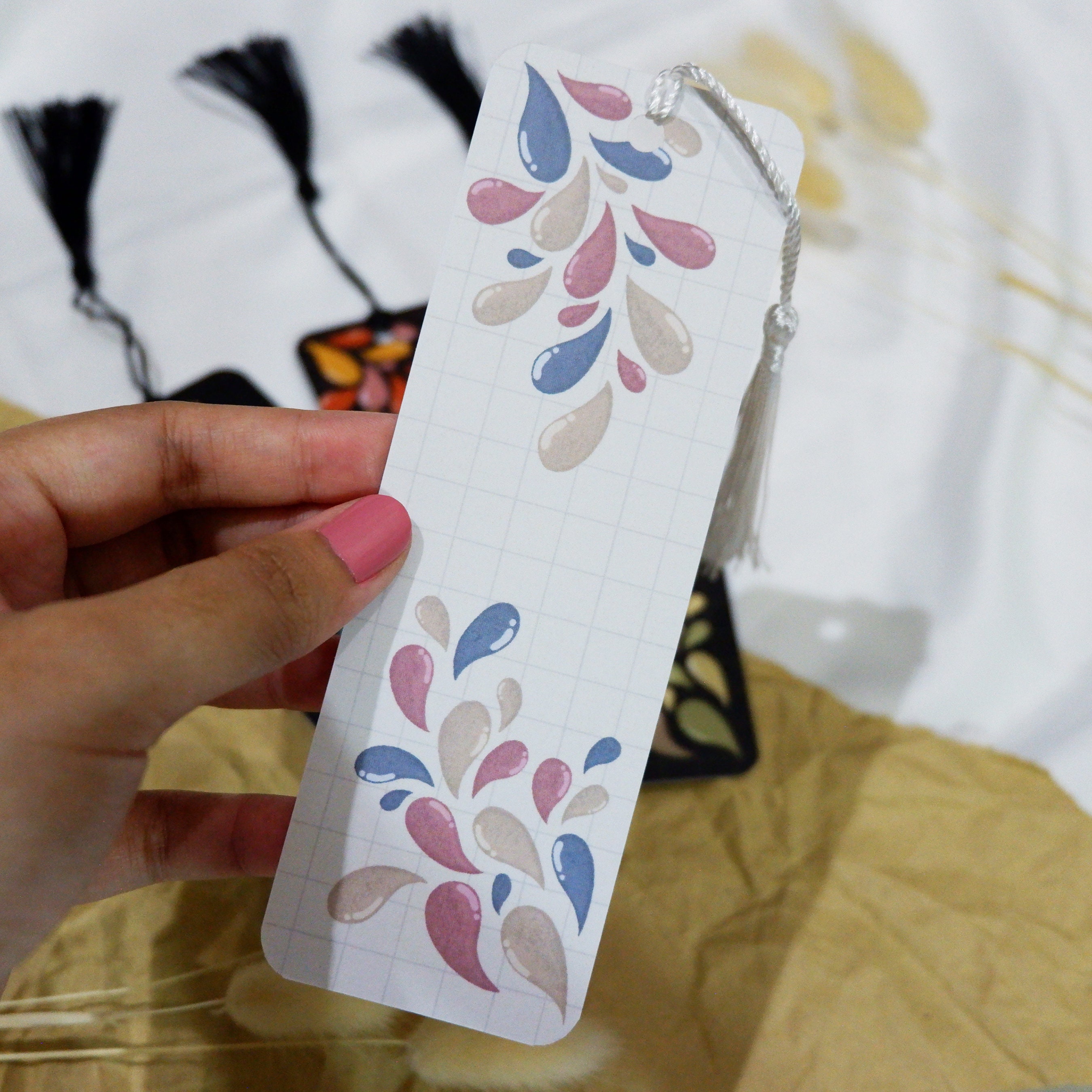 Teardrops Bookmark Illustration, Illustrated Bookmarks, Double-sided ...