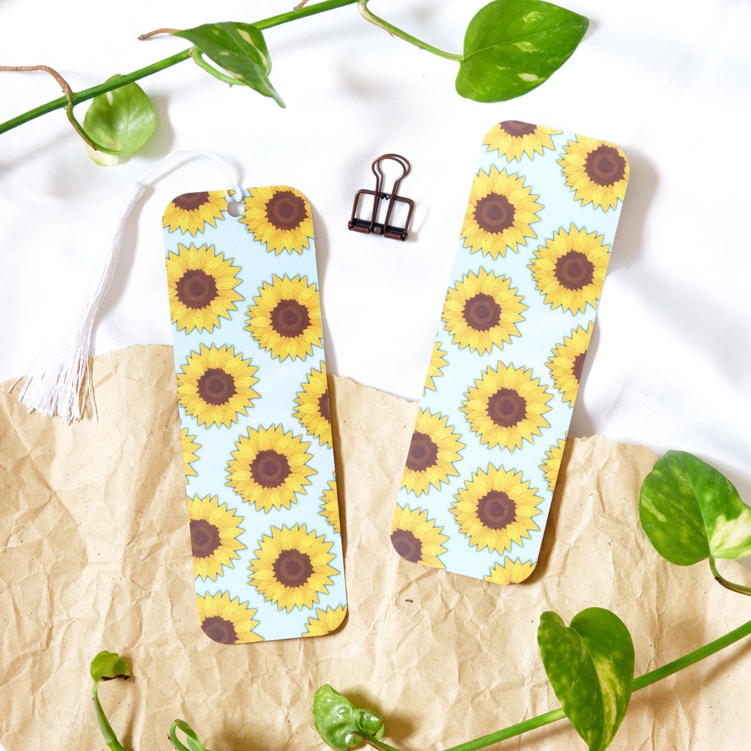 Sunflowers Bookmark Flowers Illustration, Illustrated Bookmarks, Double ...